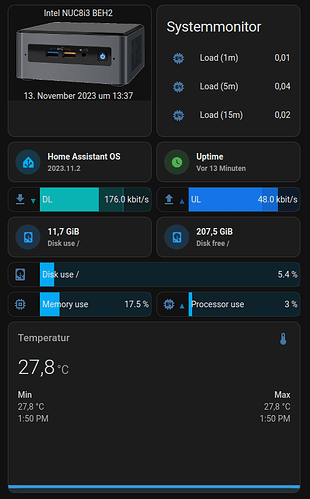 Systemmonitor für Intel Nuc - Dashboard/Cards/Frontend - simon42 Community