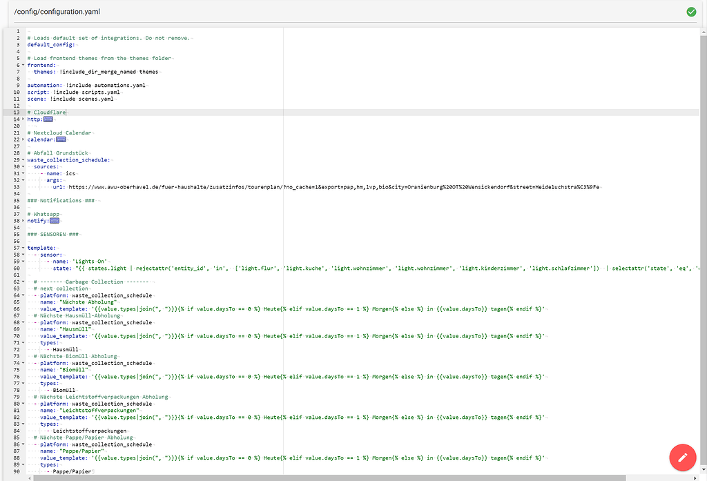 Sensor Problem (configuration.yaml) - Integrationen - simon42 Community