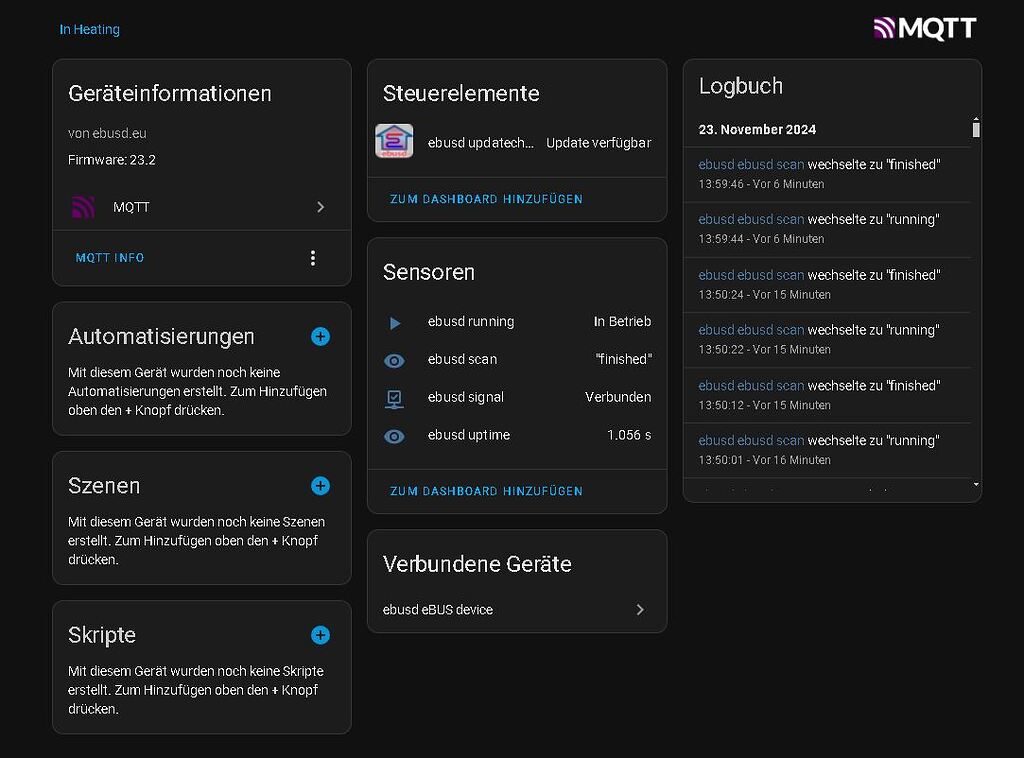 Ebusd V5.0 mit einem Wolf BM Bediengerät - Integrationen - simon42 Community