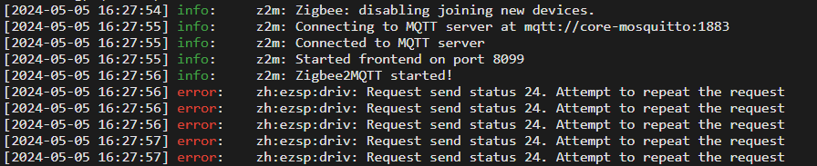 Starting zigbee-herdsman error - Add-ons - simon42 Community