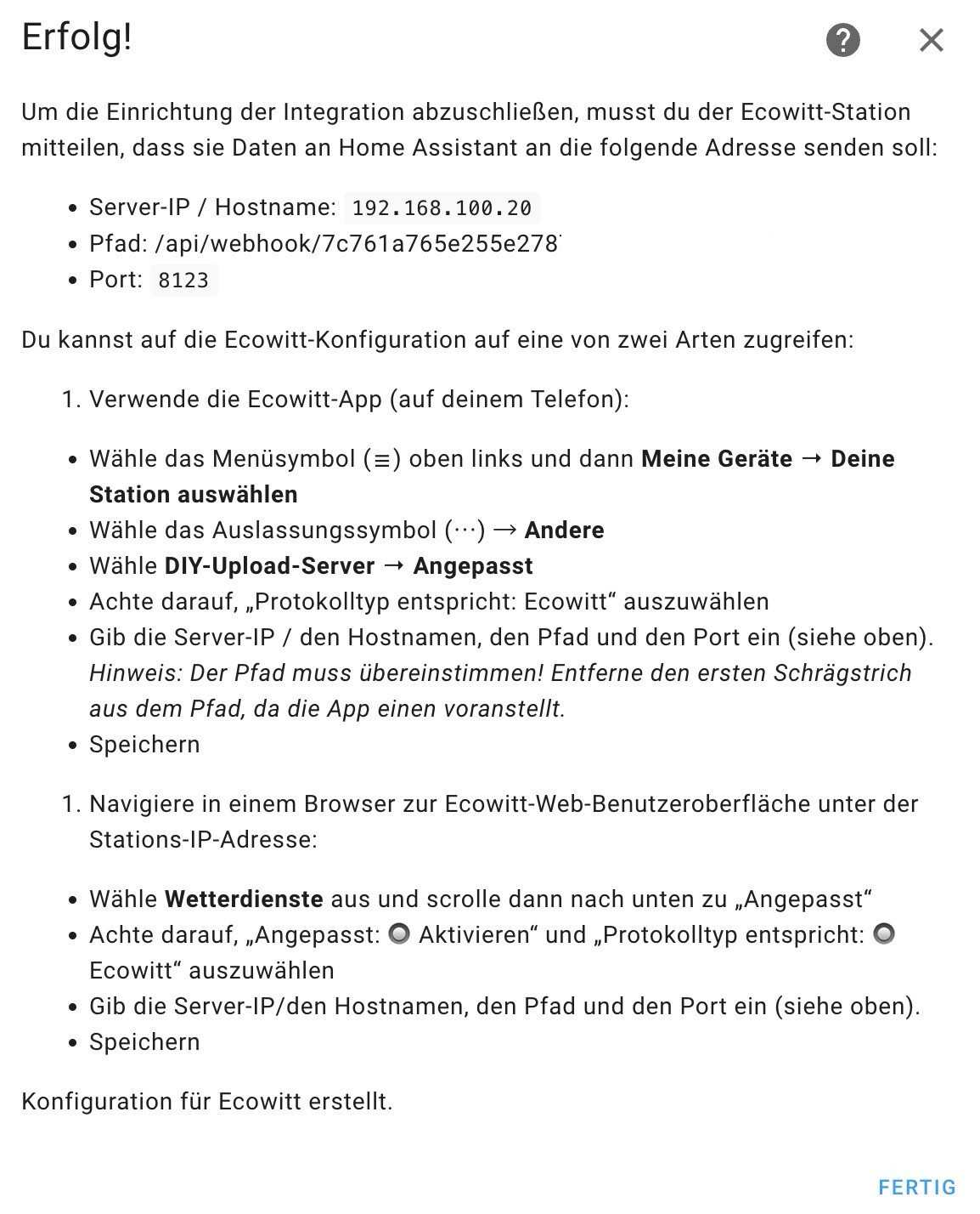 Ecowitt Wetterstation - Integrationen - simon42 Community