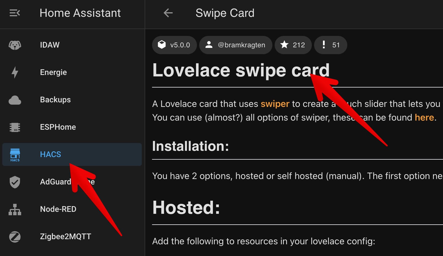 Swipe-card wird nicht angezeigt - Dashboard/Cards/Frontend - simon42 Community