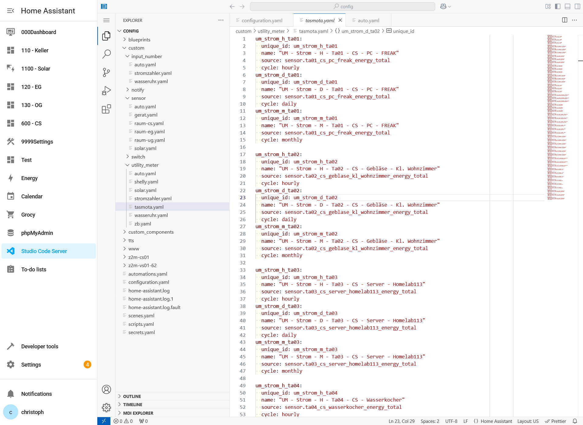 Utility Meter Und Sensoren In Der Configuration Yaml Umbenennen Allgemein Simon42 Community
